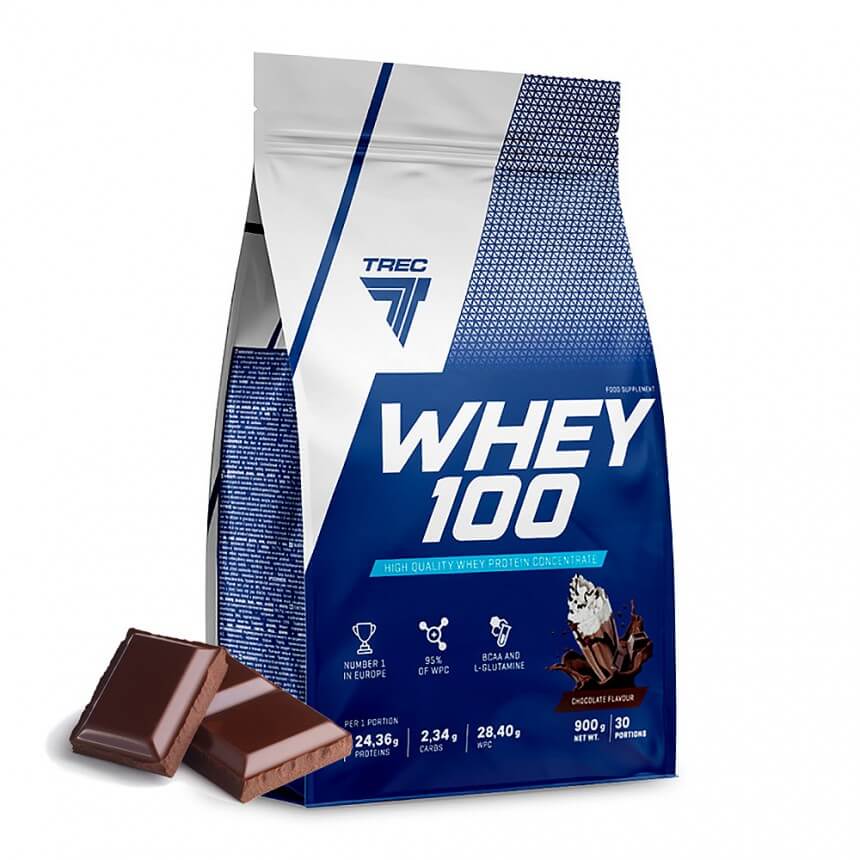 Купить Trec Whey 100 900гр Шоколад в Гродно - СпортБаза